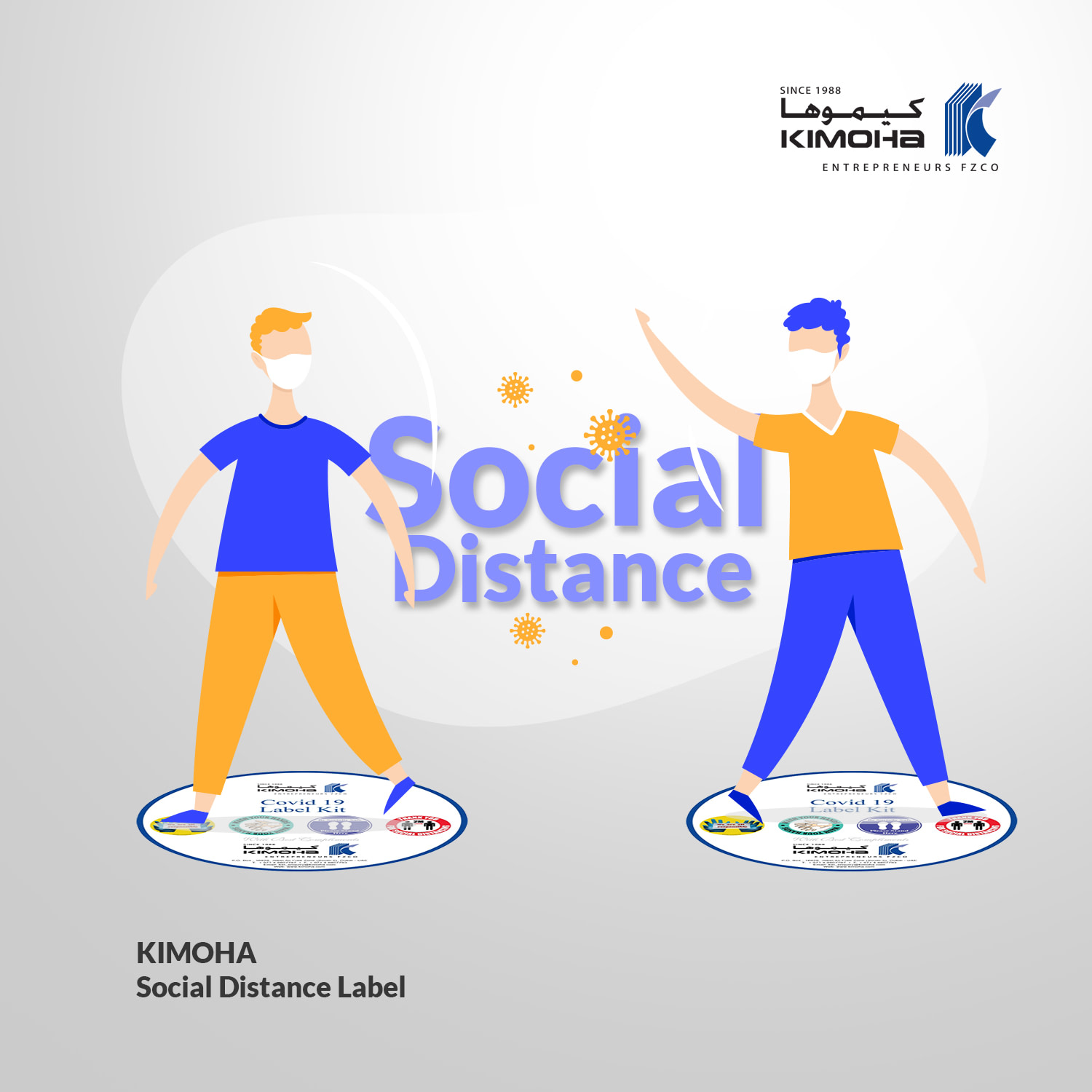 Kimoha Launched Social Distancing Labels - Kimoha Entrepreneurs FZCO